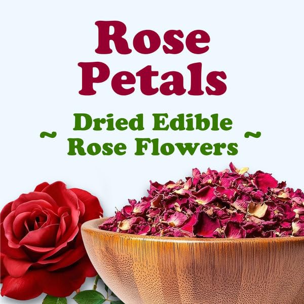 Herbal blends with dried rose petals