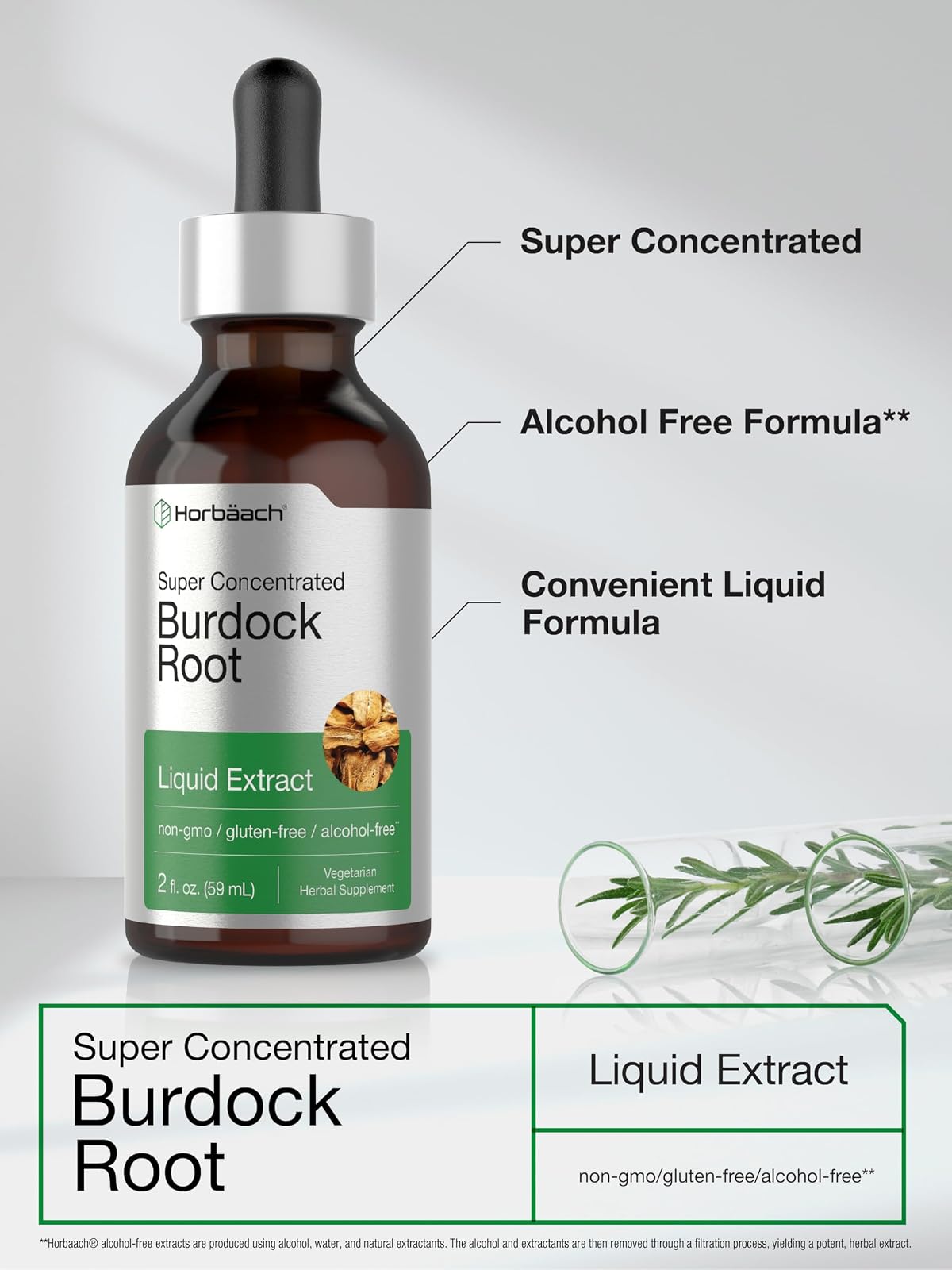 Herbal burdock root tincture for skin
