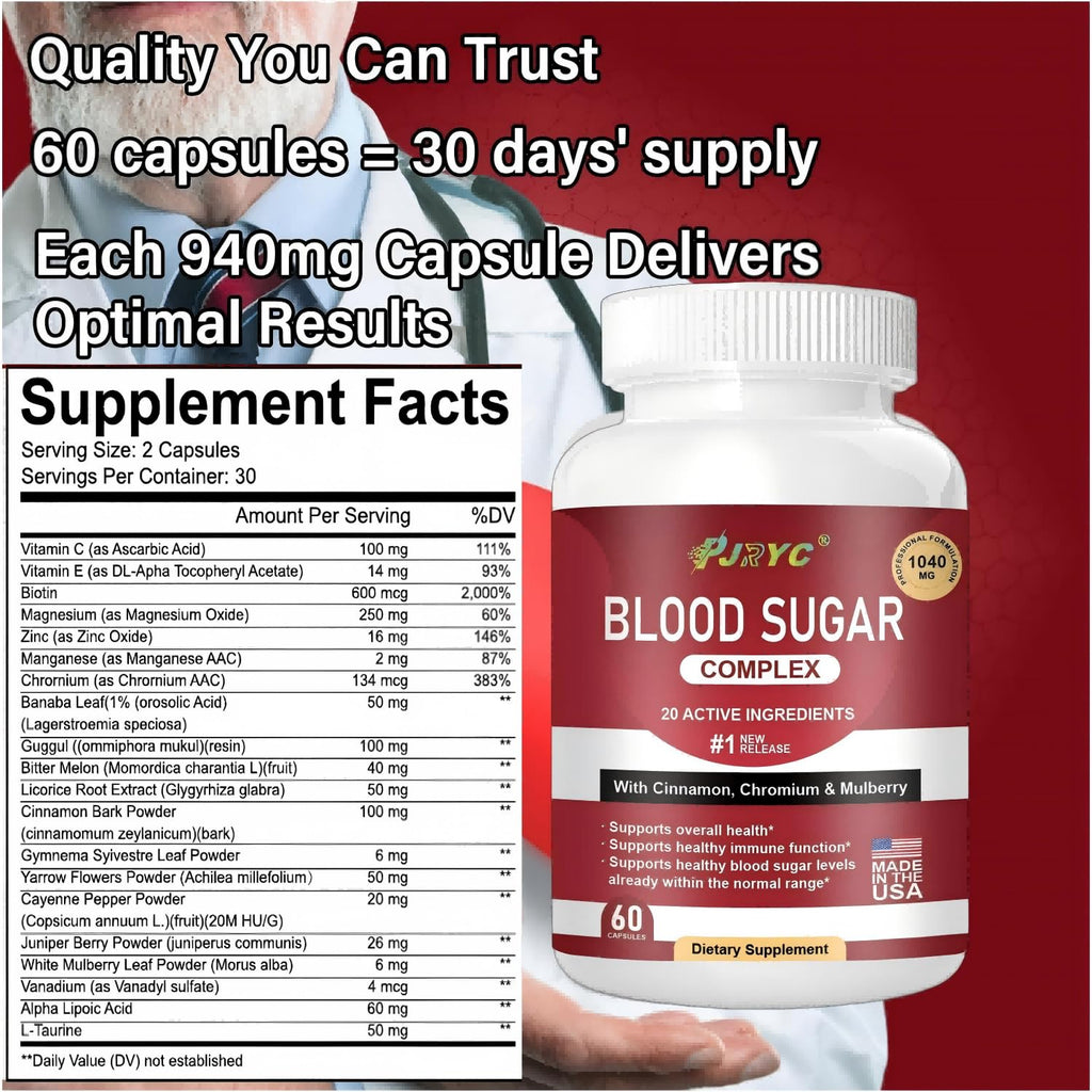 Herbal capsules for blood sugar control
