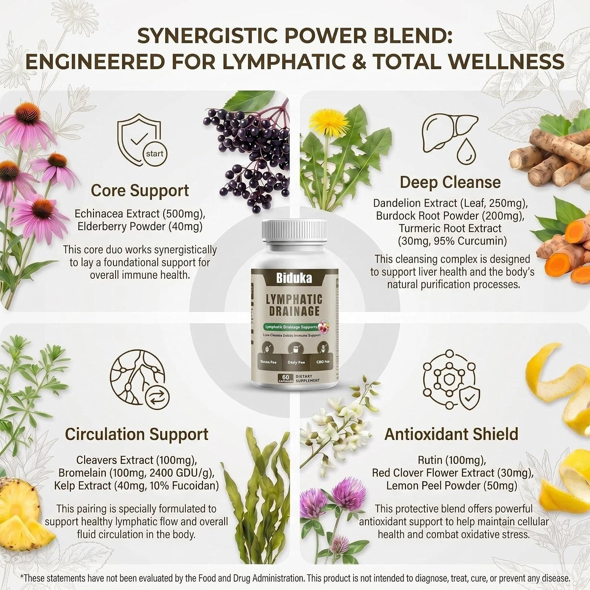 Herbal capsules for lymphatic health