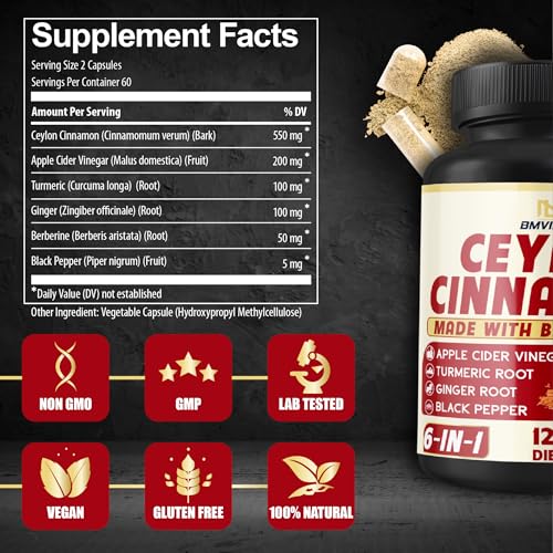 Herbal capsules with apple cider vinegar