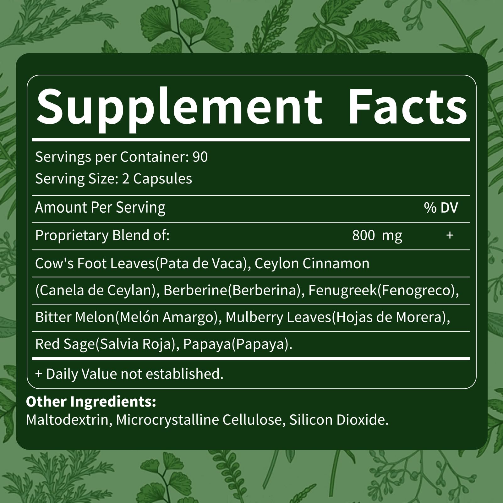 herbal capsules with Ceylon cinnamon