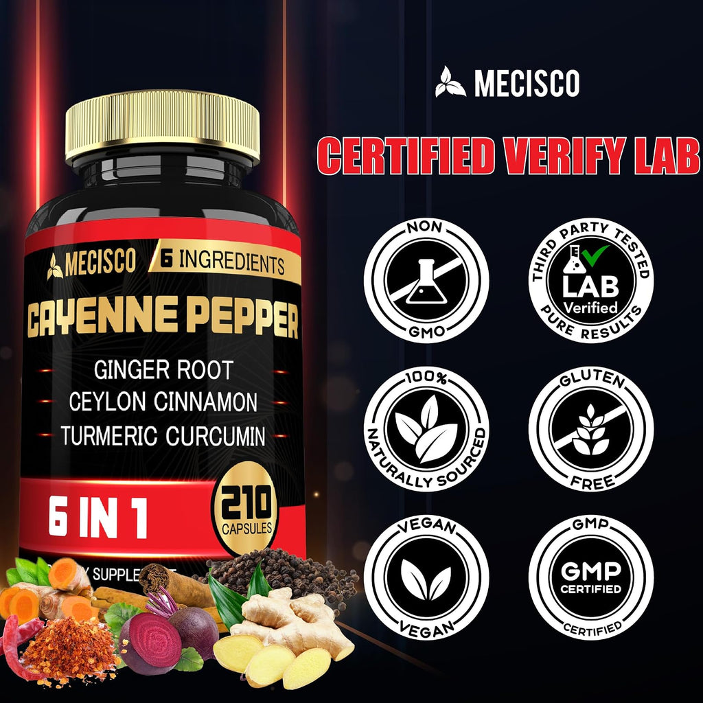 Herbal capsules with turmeric and cayenne