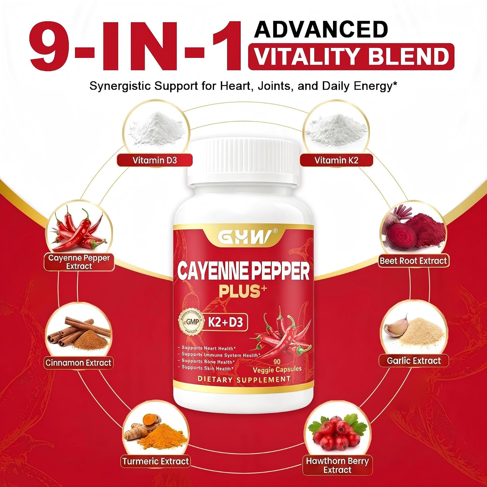 Herbal cayenne capsules for metabolism boost