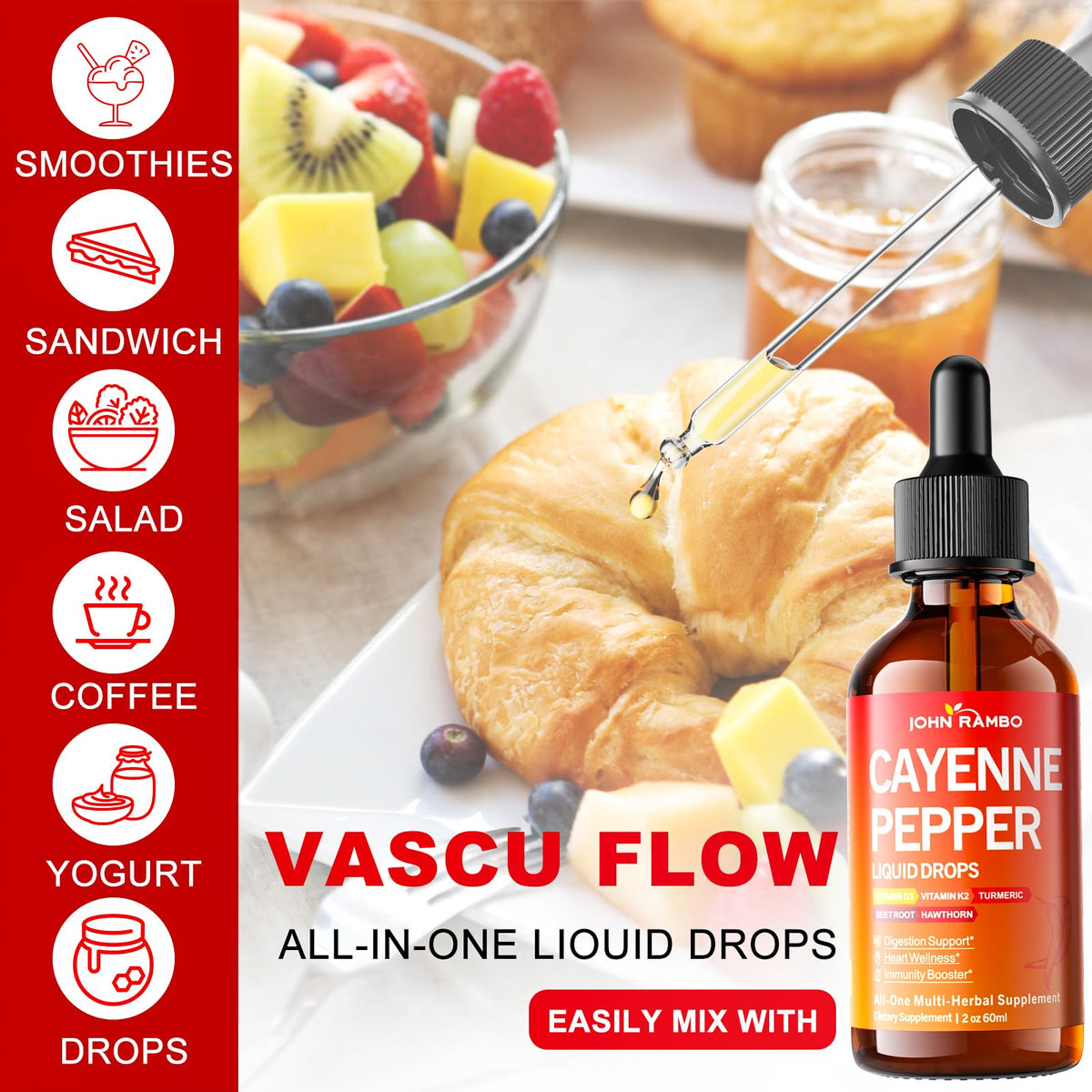 Herbal cayenne drops for energy boost