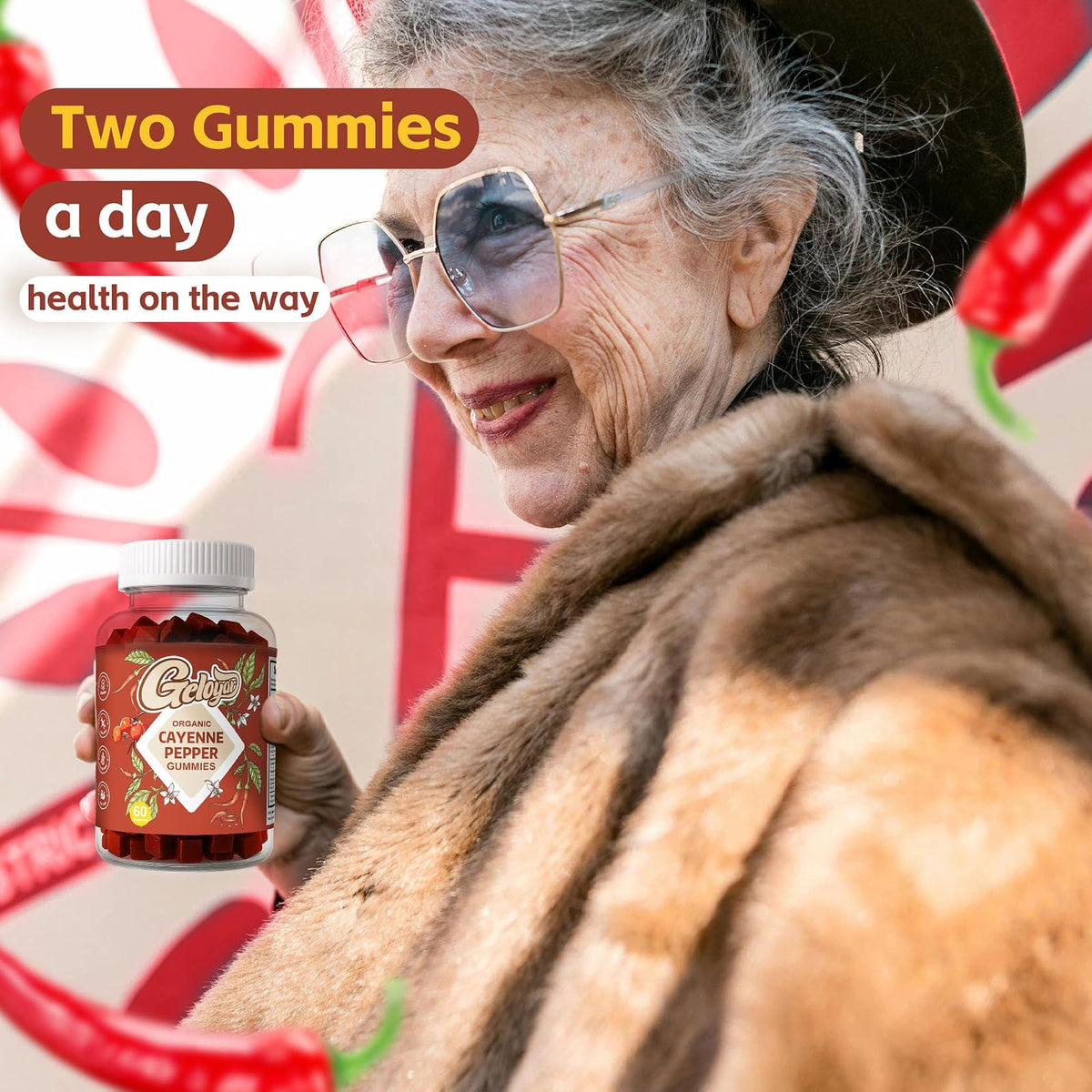 Herbal cayenne gummies with antioxidants