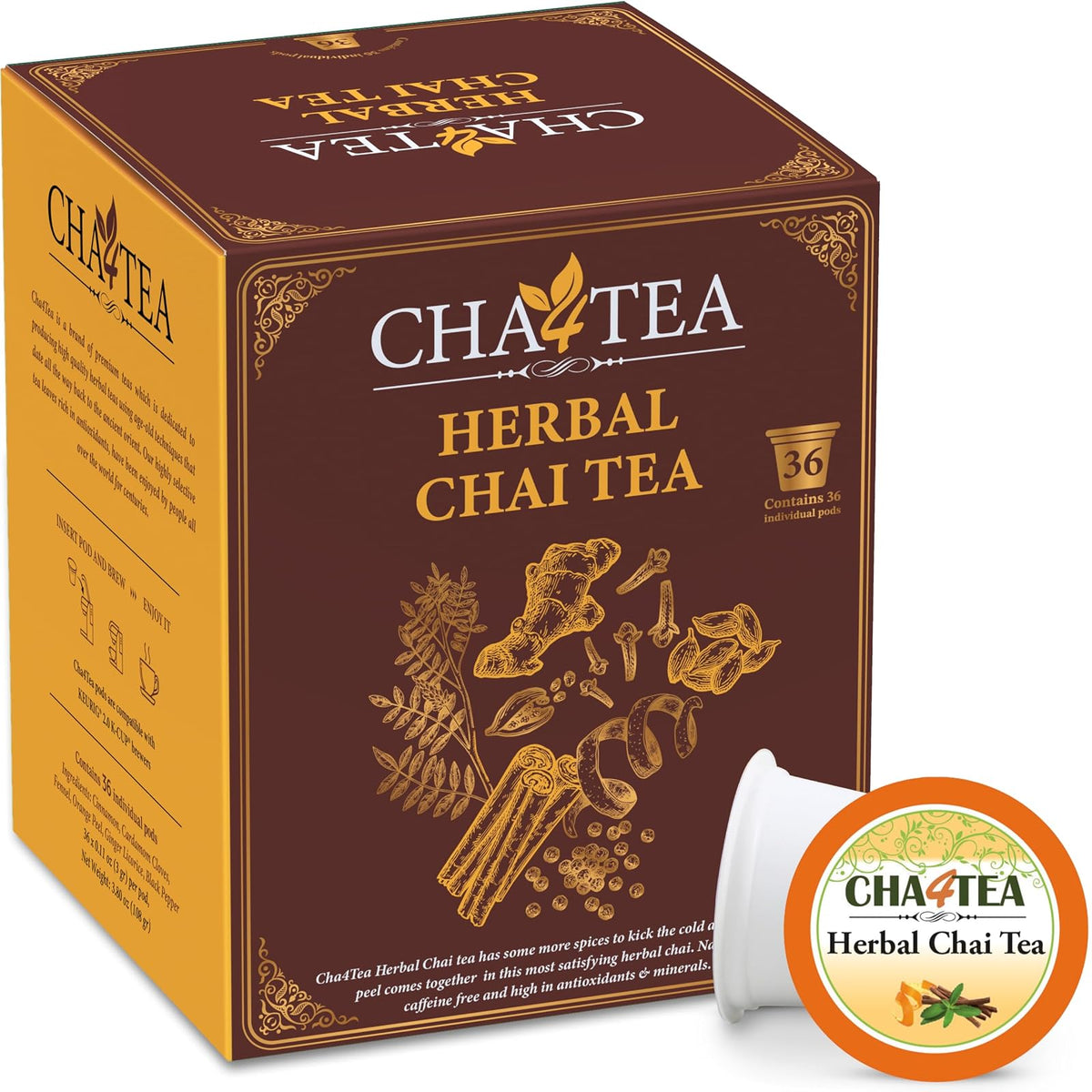herbal chai tea pods 36 count