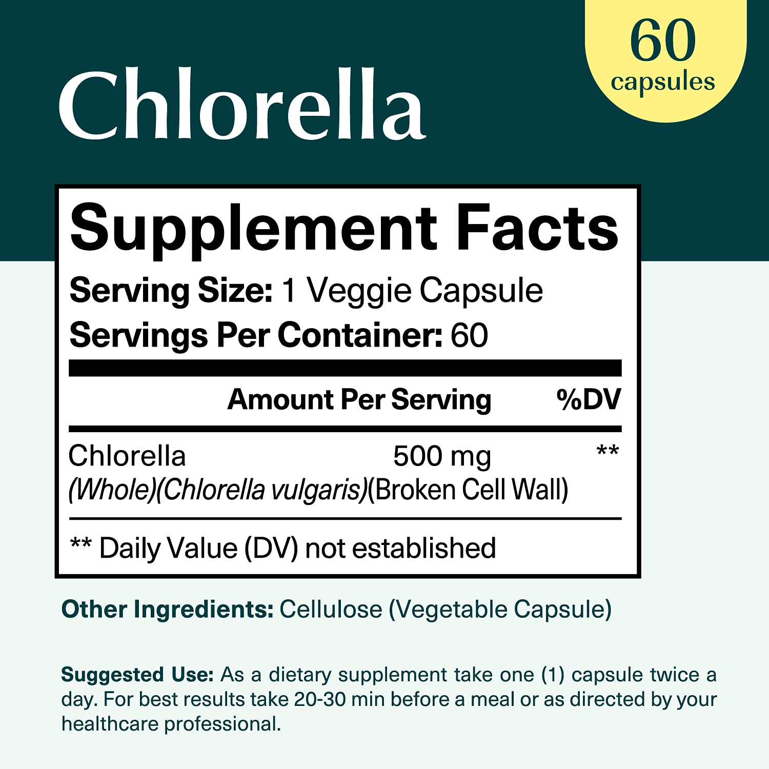 Herbal chlorella supplements for vitality