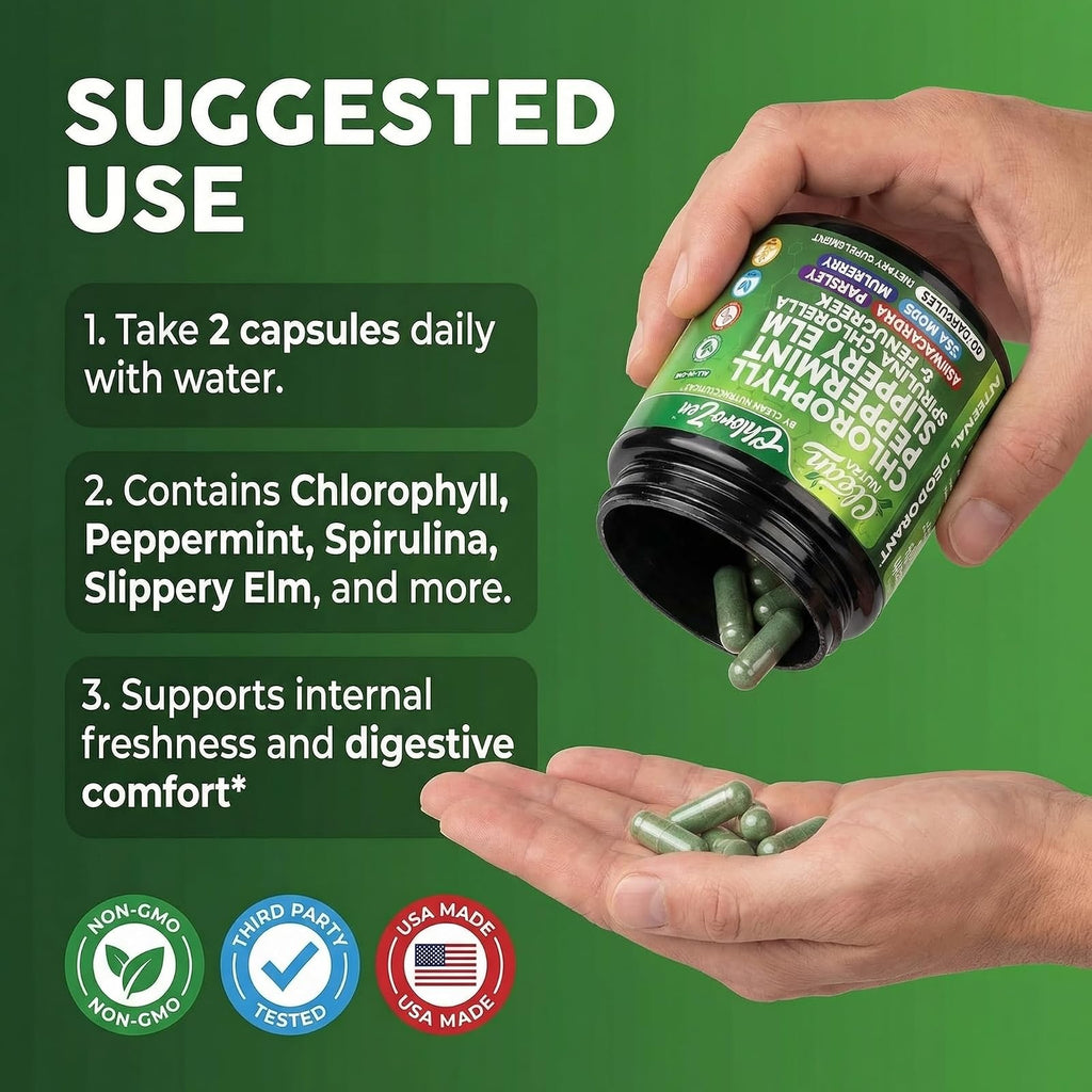 Herbal chlorophyll for fresh breath