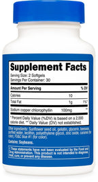 Herbal chlorophyll softgels for wellness
