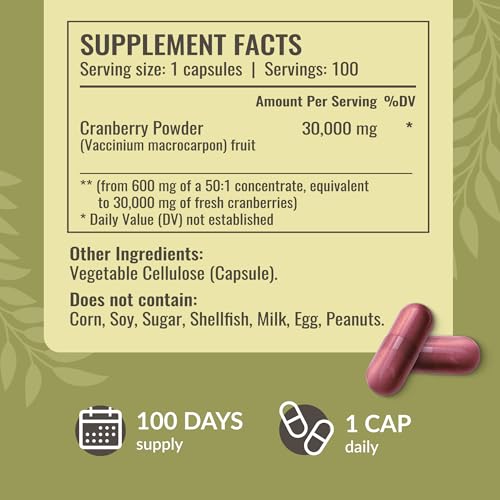 Herbal cranberry capsules for immunity