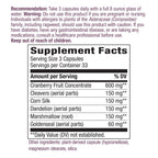 Herbal cranberry capsules for women