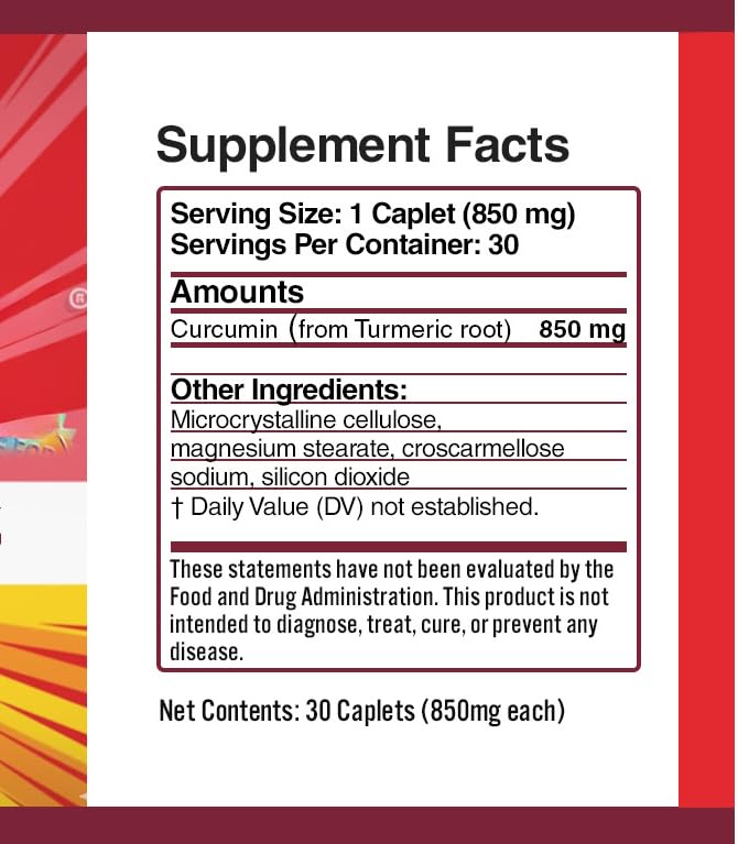 Herbal curcumin caplets for wellness