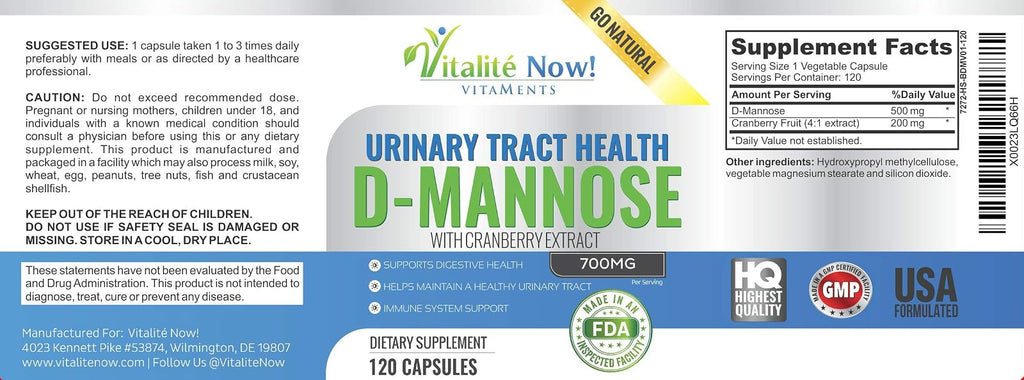 Herbal D-Mannose capsules for everyday use