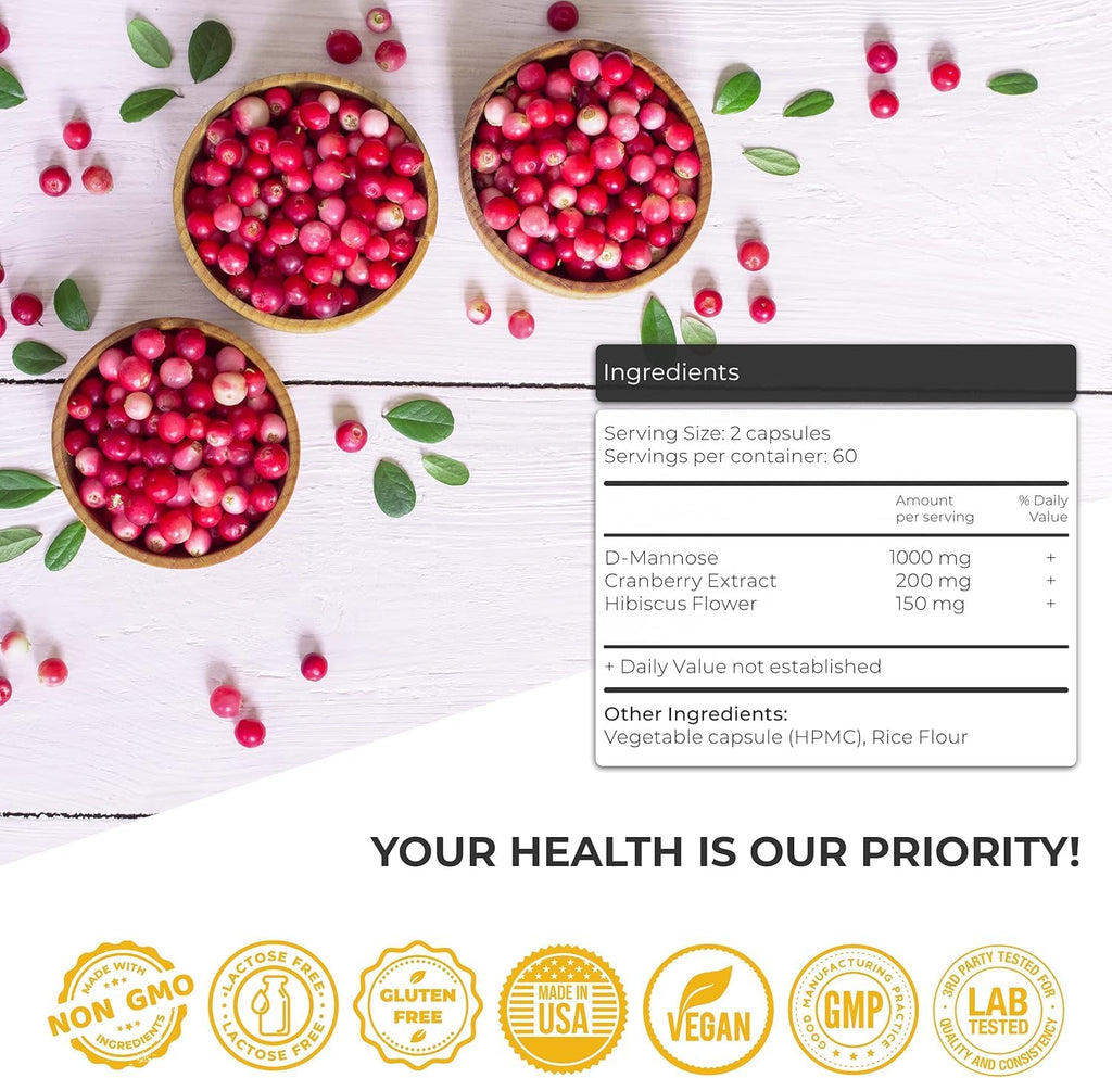 Herbal D-Mannose supplement for urinary health