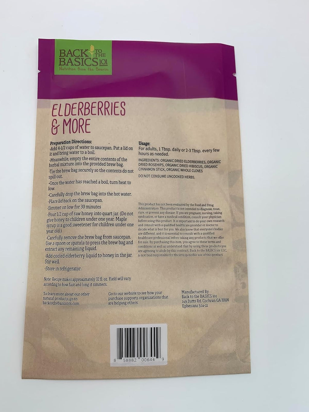 herbal detox tea with elderberries