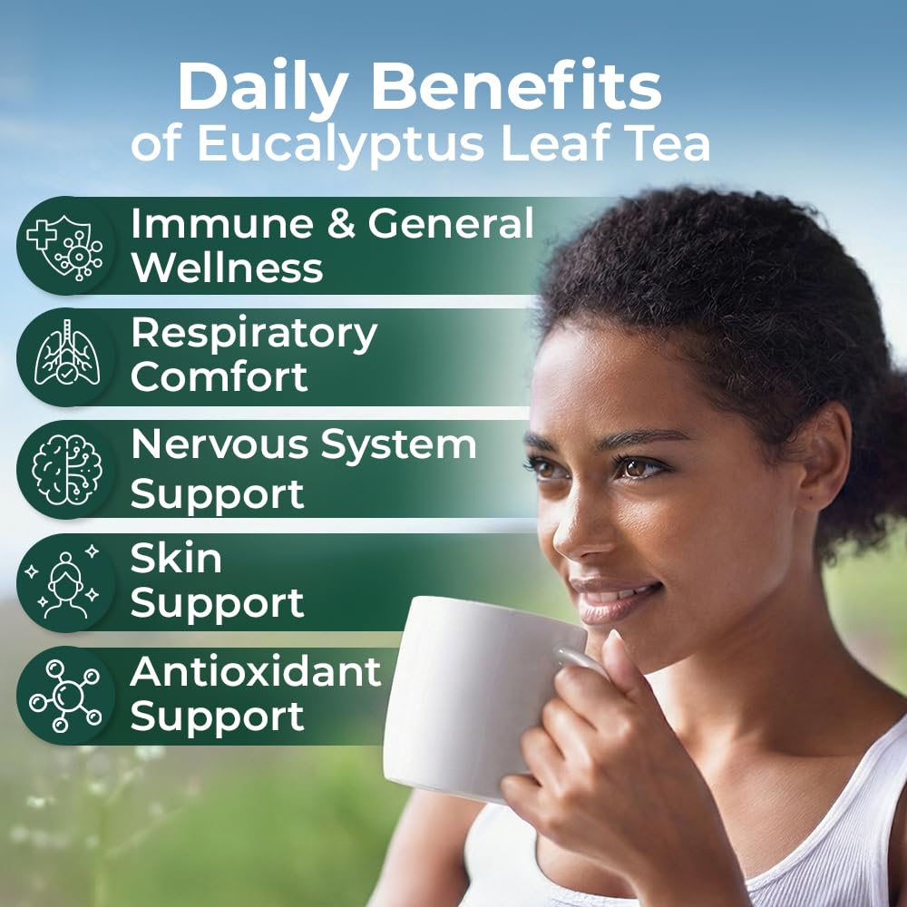 herbal detox tea with eucalyptus leaves
