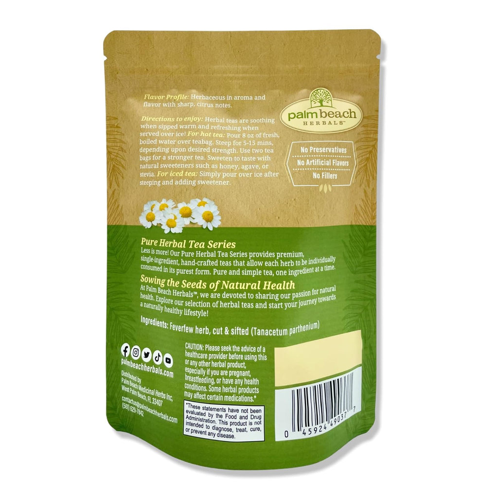 Herbal detox tea with feverfew