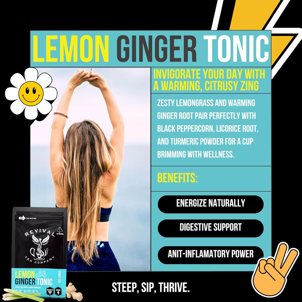 Herbal detox tea with ginger
