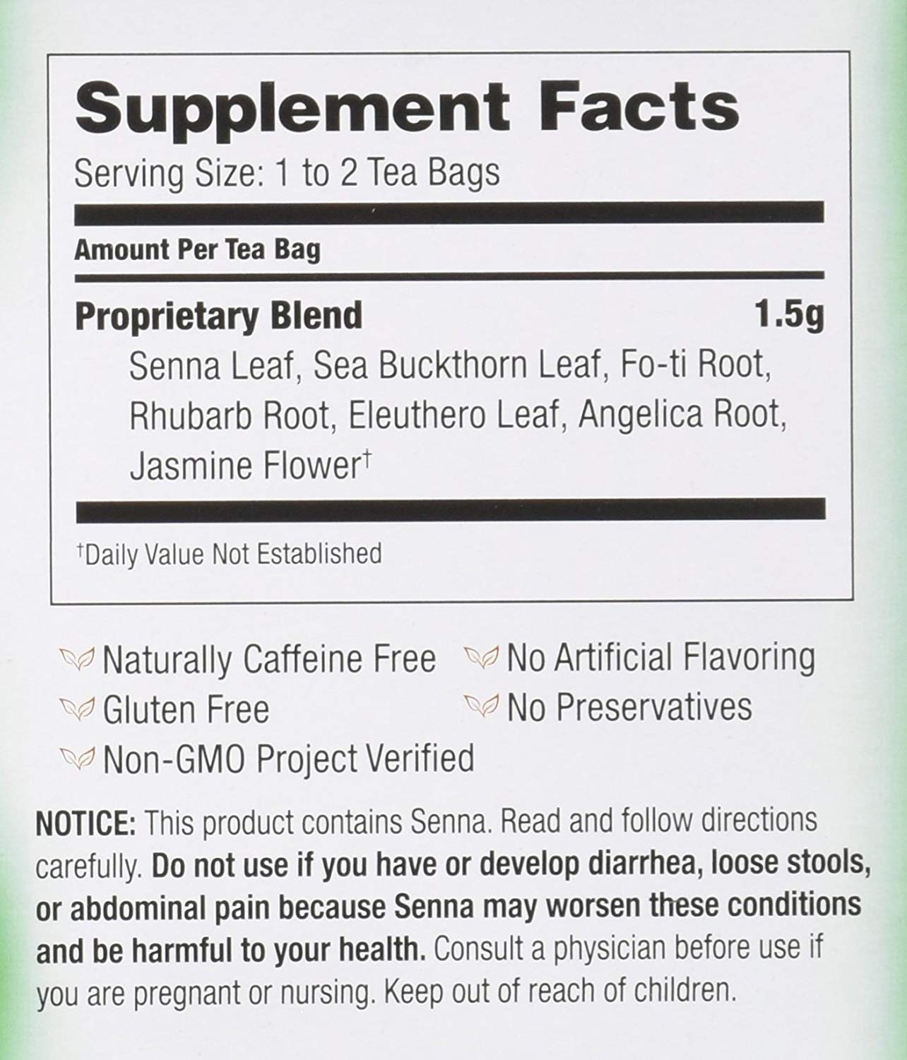 herbal detox tea with green tea extract