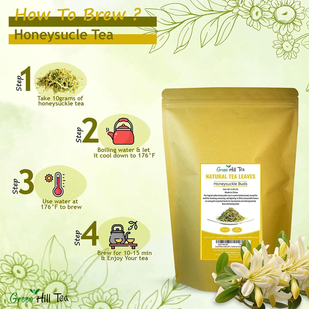 Herbal detox tea with honeysuckle