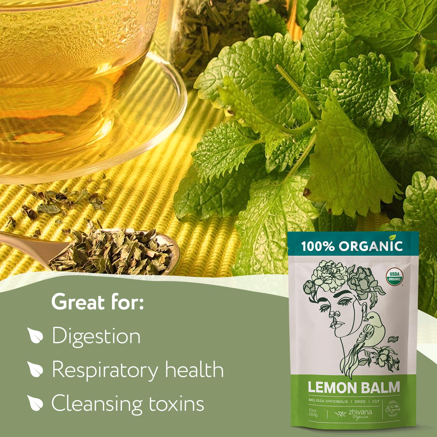 herbal detox tea with lemon balm