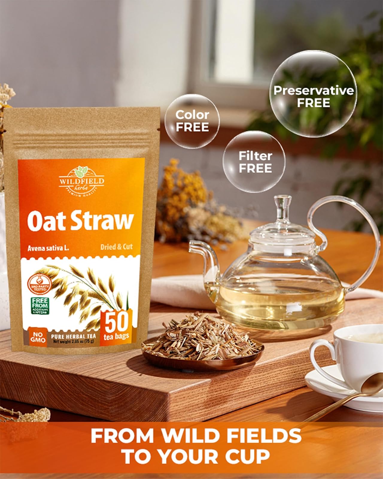 herbal detox tea with oat straw