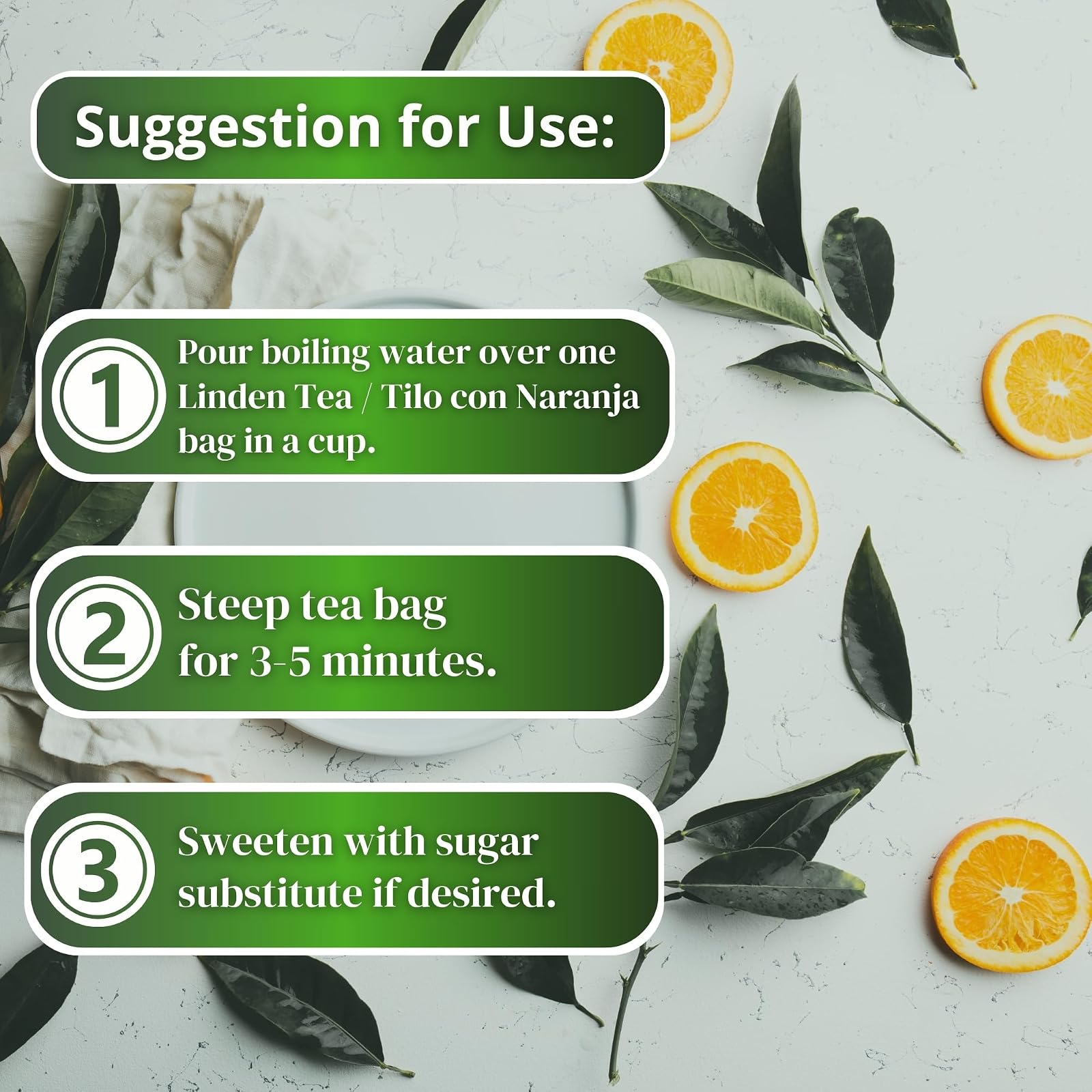 herbal detox tea with orange flavour