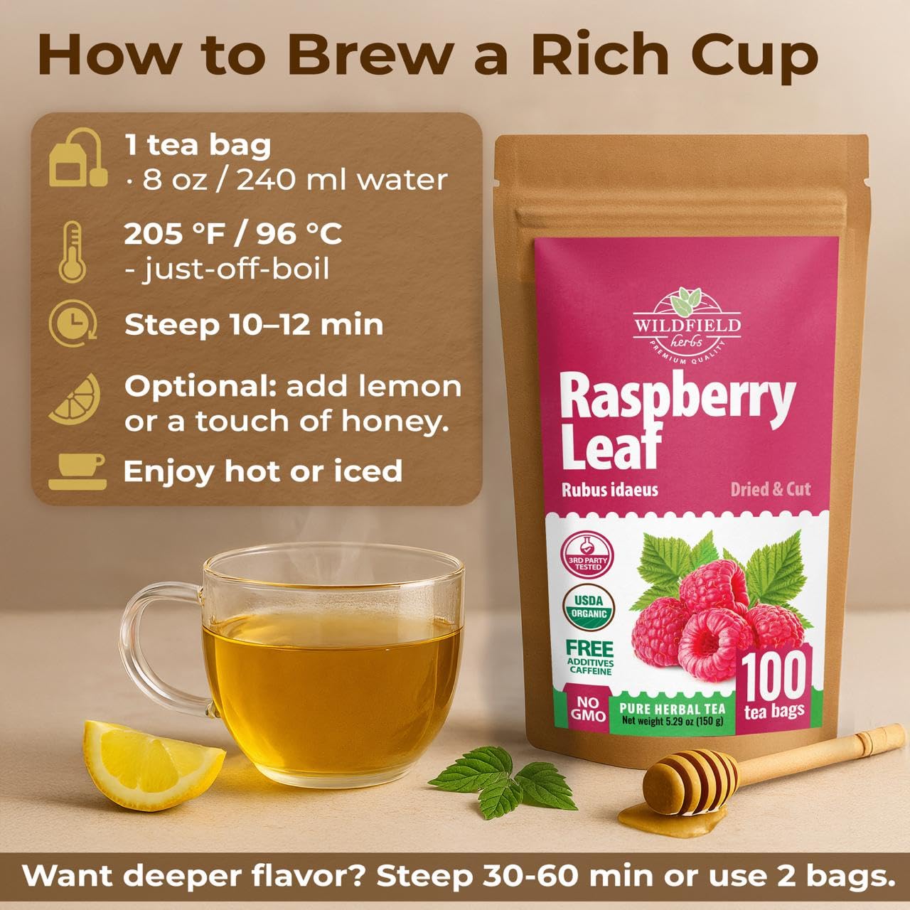 herbal detox tea with raspberry leaf