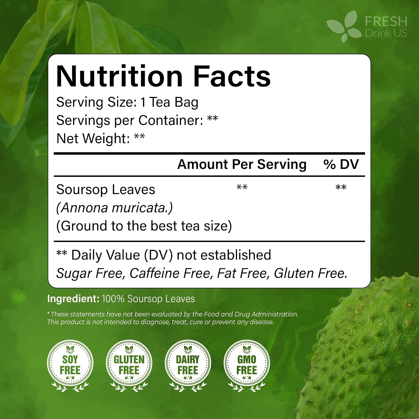 herbal detox tea with soursop