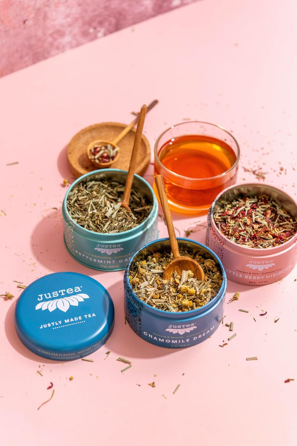 herbal detox tea with spoon