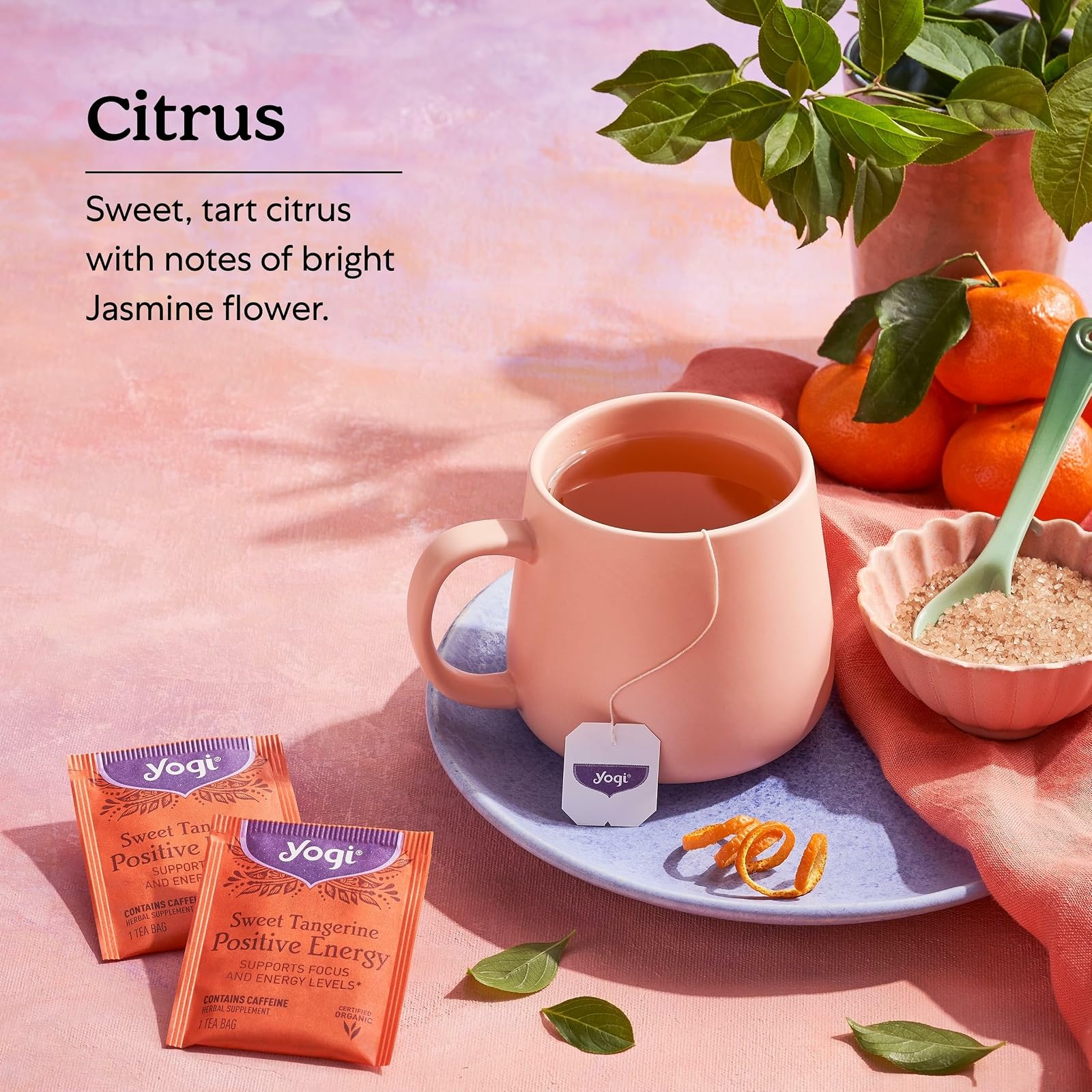 herbal detox tea with sweet tangerine