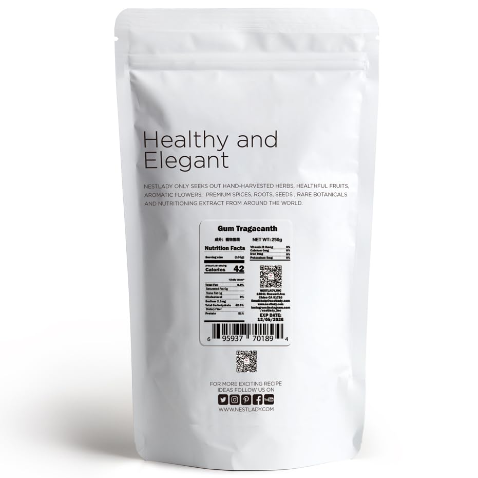 Herbal detox tea with tragacanth gum