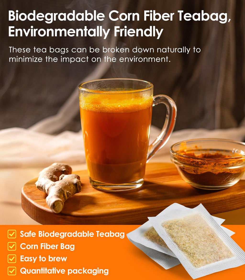 Herbal detox tea with turmeric and ginger