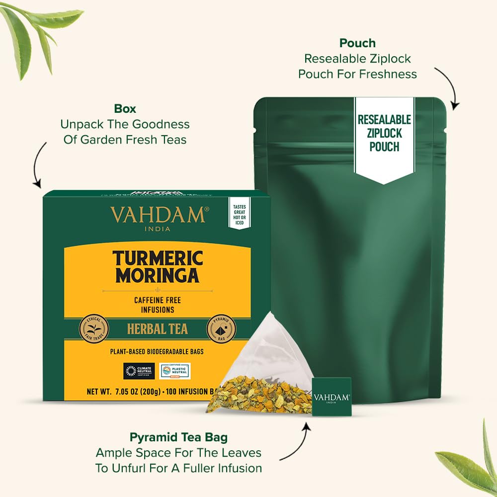 herbal detox tea with turmeric and moringa