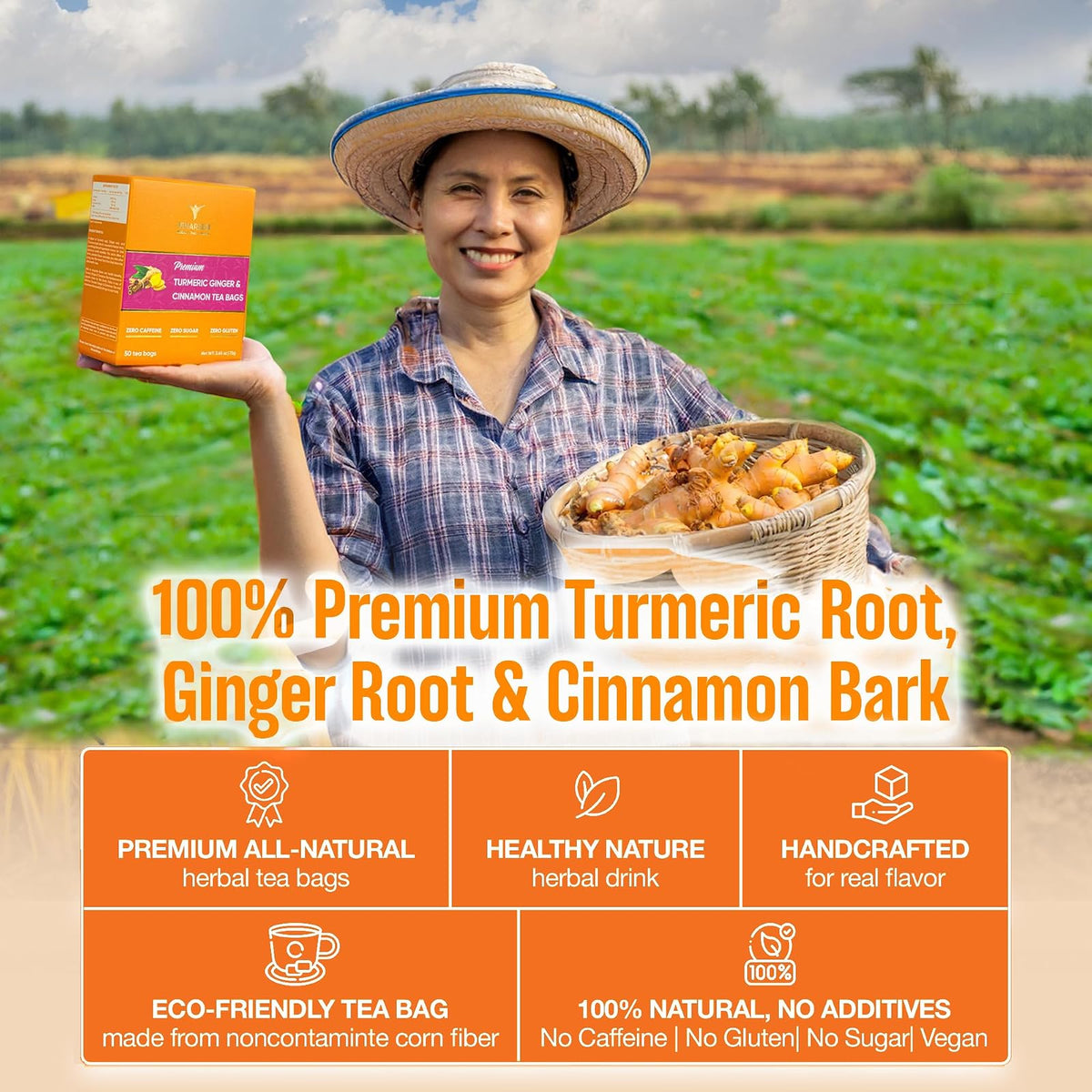 Herbal detox tea with turmeric