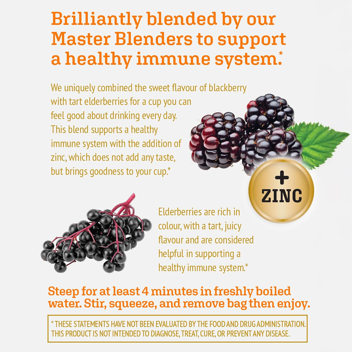 Herbal detox tea with zinc