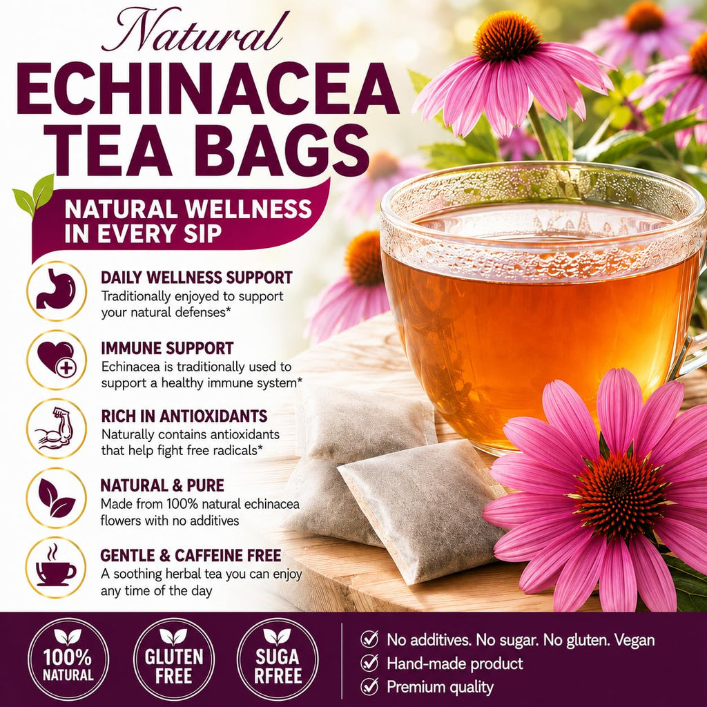 Herbal Echinacea tea bags for wellness