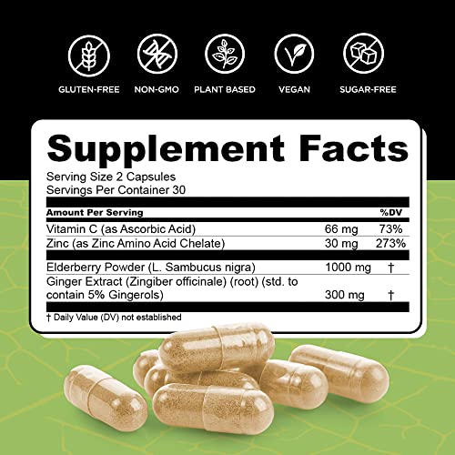 herbal elderberry capsules for immune health