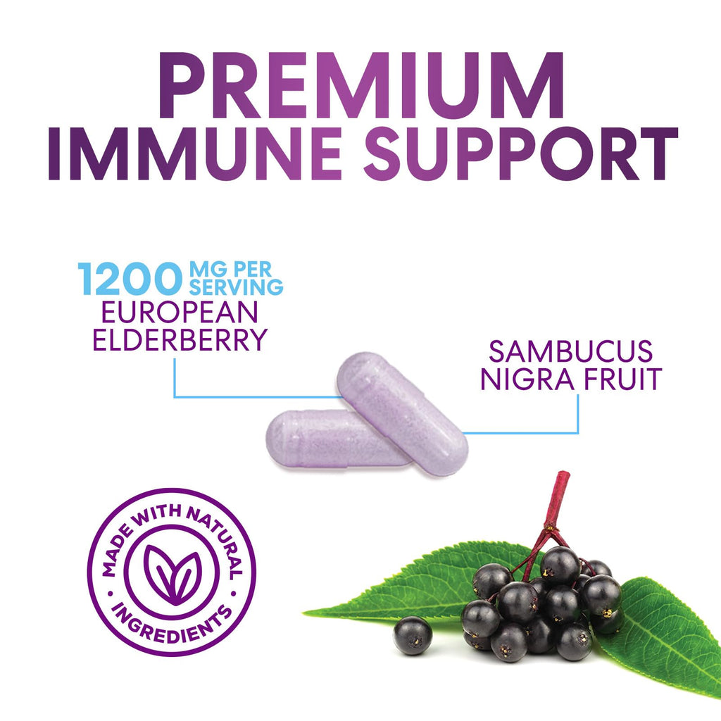 Herbal elderberry capsules for seasonal support