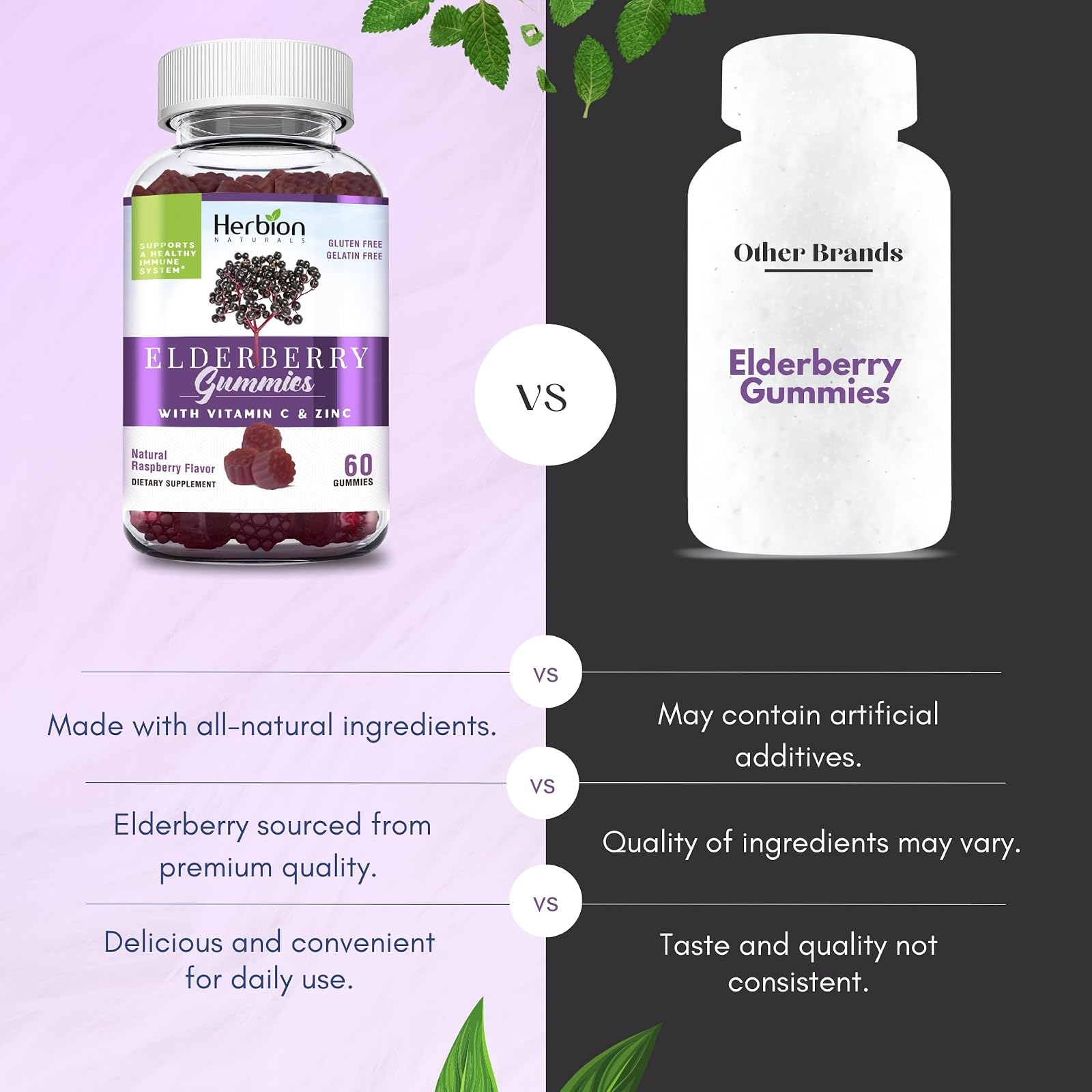 herbal elderberry gummies with zinc benefits