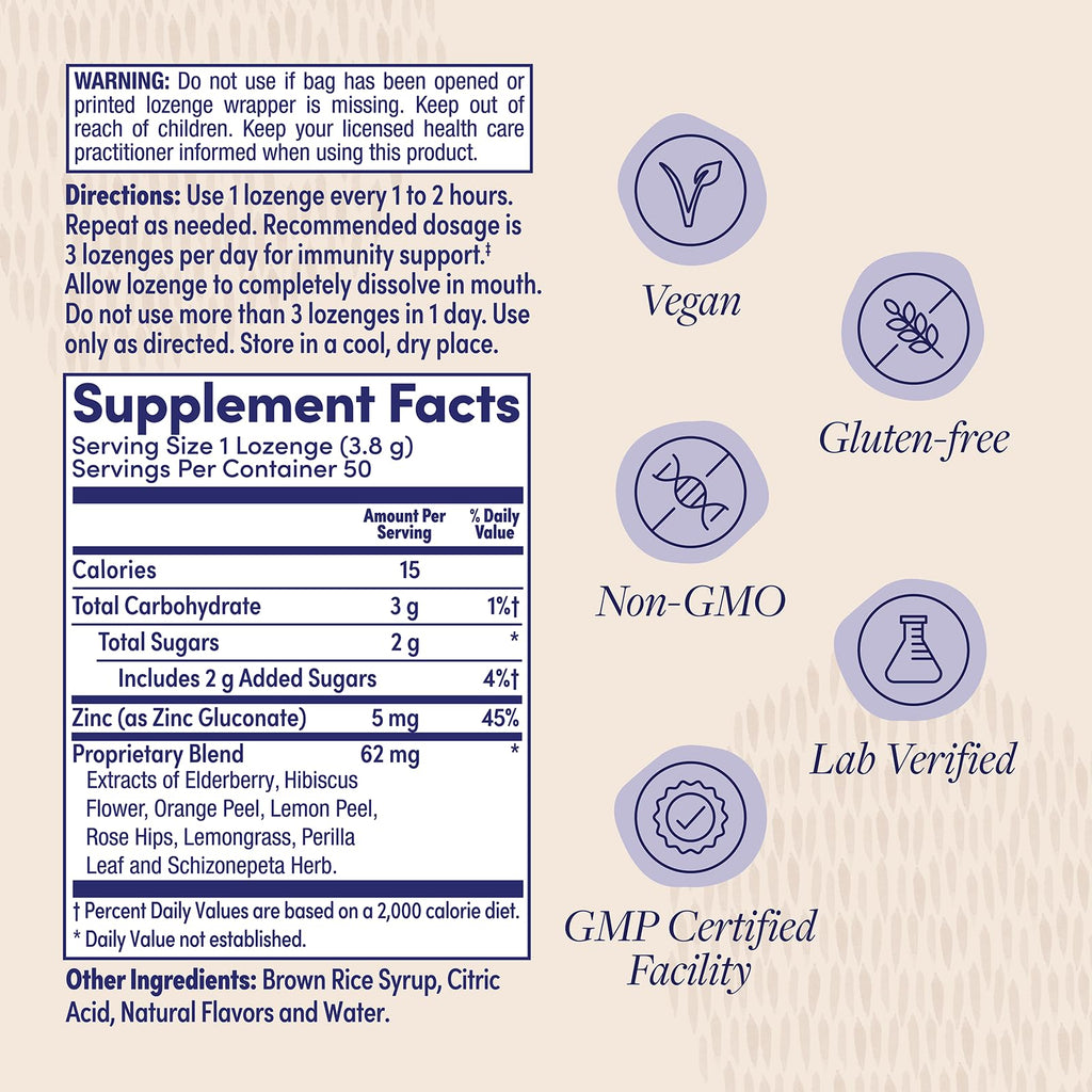 herbal elderberry lozenges for dry throat