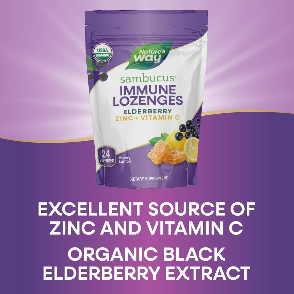 Herbal elderberry lozenges with zinc
