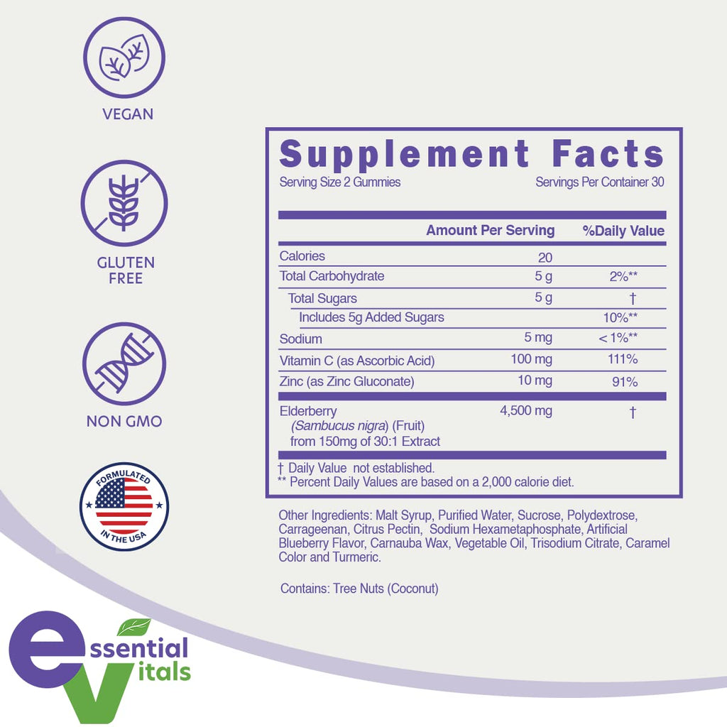 Herbal elderberry supplement for vitality