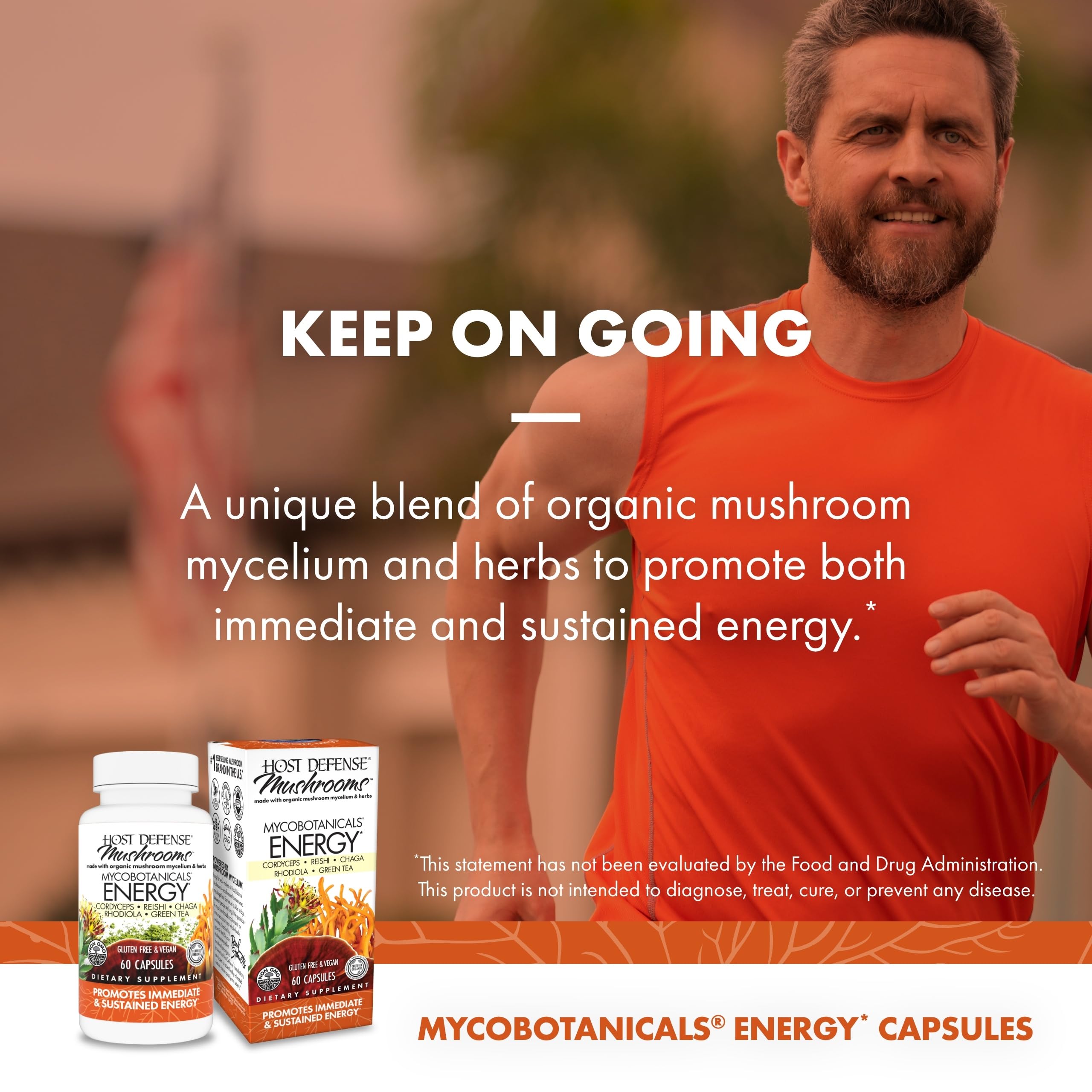 herbal energy capsules with Reishi