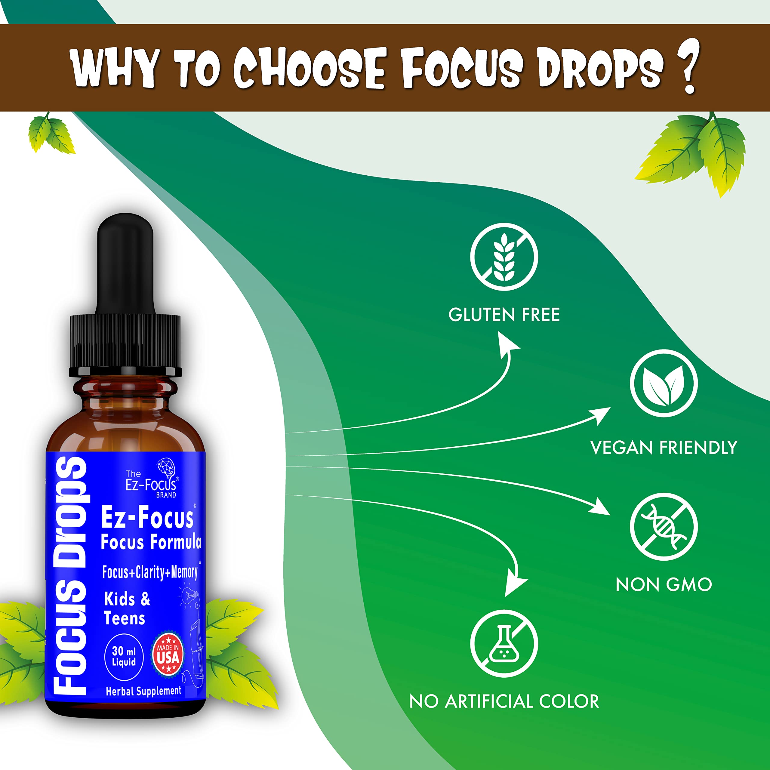 Herbal focus drops for children