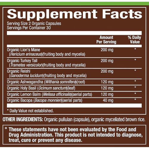 herbal formula with organic mushrooms