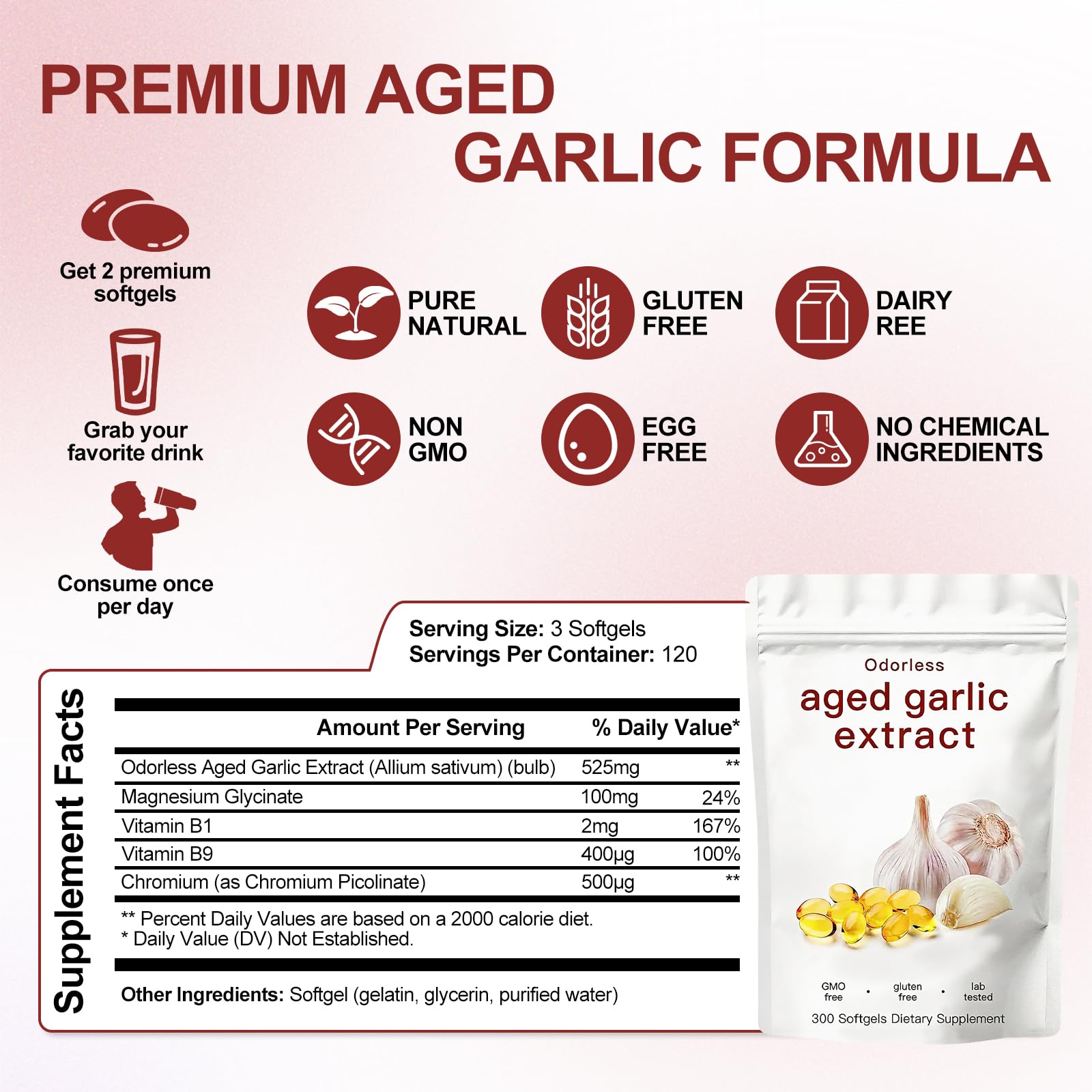 Herbal garlic supplement for overall health