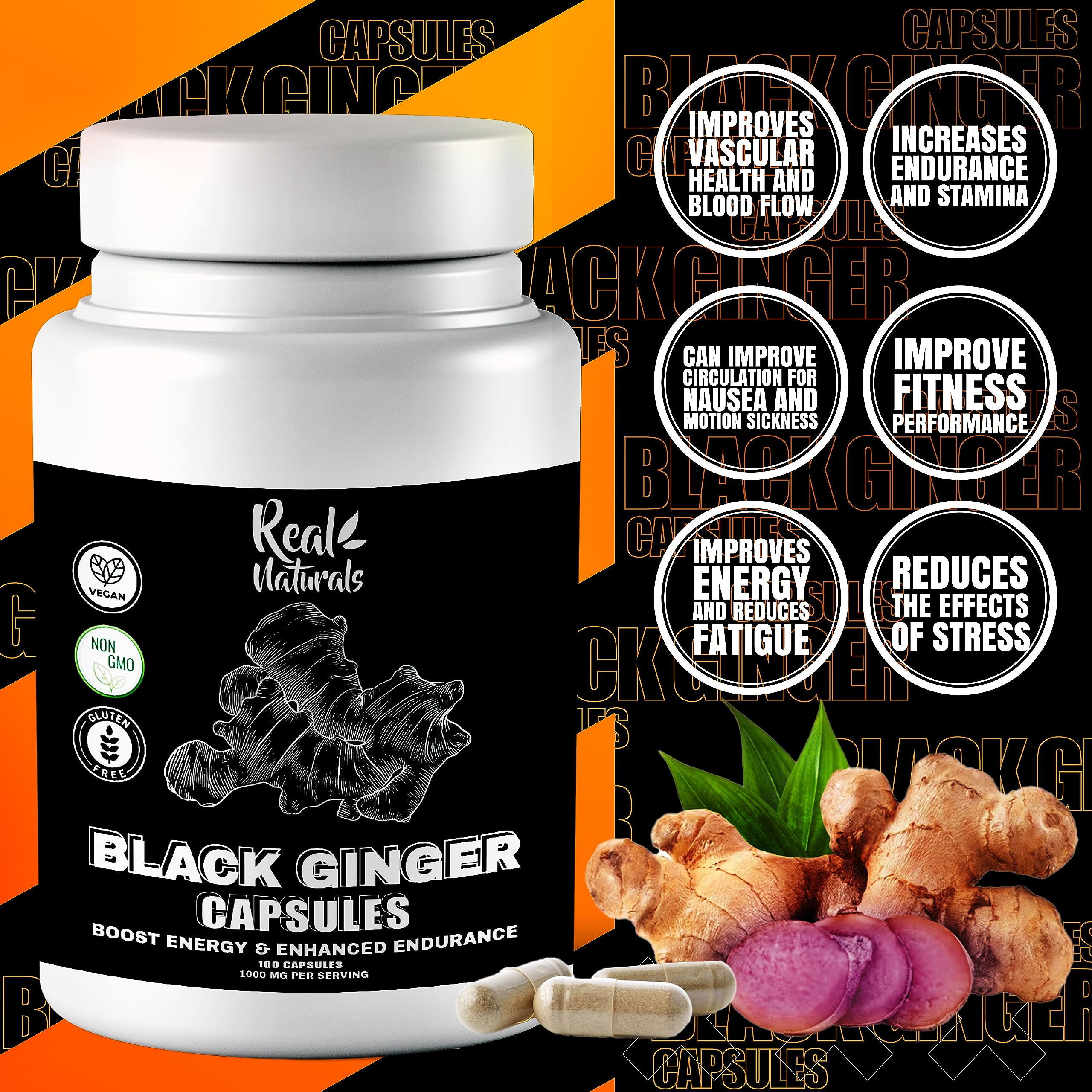 Herbal ginger capsules for daily use