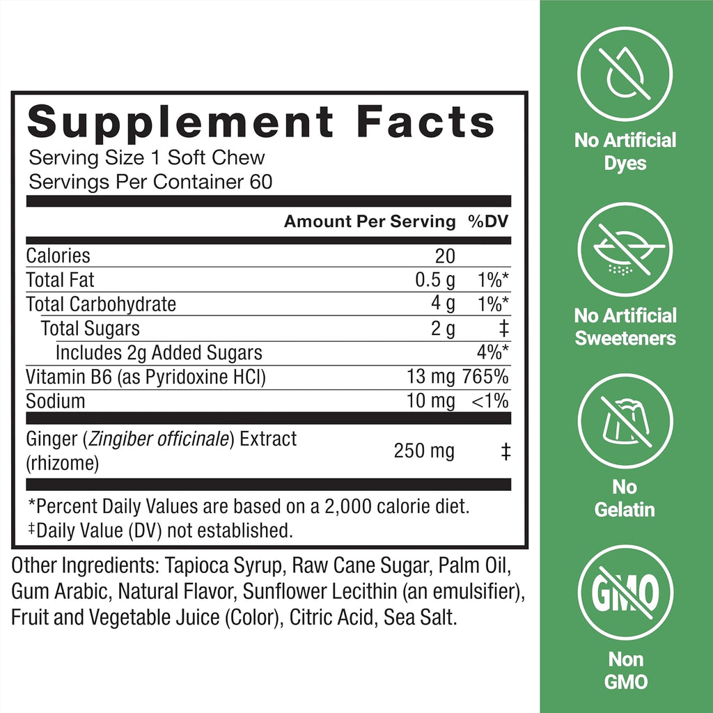 herbal ginger chews for upset stomach